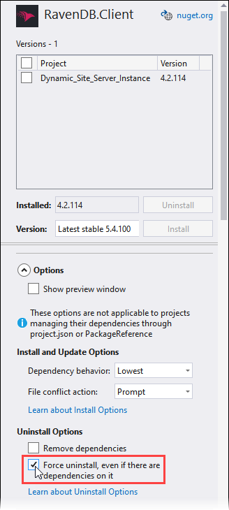 Restoring RavenDB.Client 5.2.101 NuGet Package